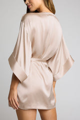 Negative Underwear | Eclipse Silk Mini Robe in Fizz