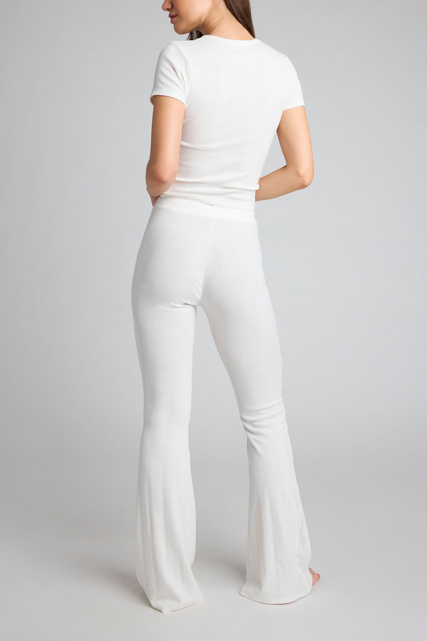 Pointelle Flare Pant in White – Negative Underwear