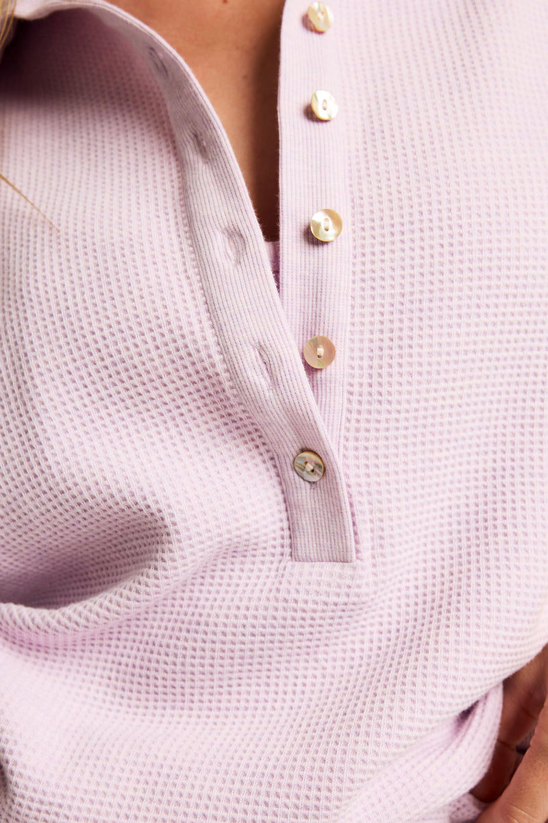 Waffle Knit Pullover in Lilac – Negative