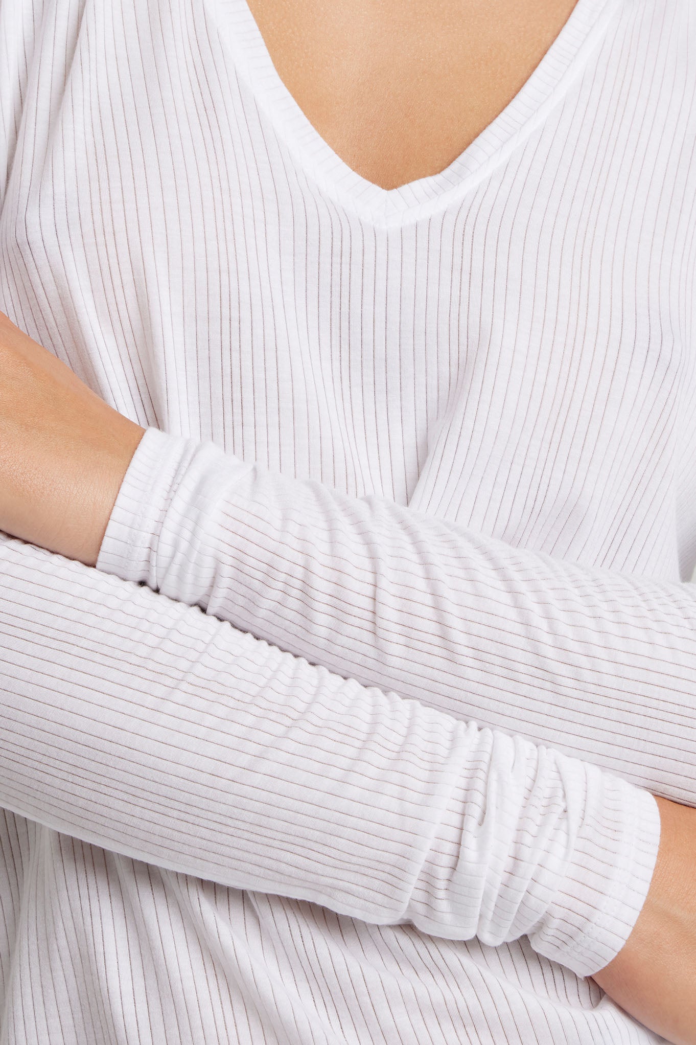 Whipped V-Neck in White – Negative