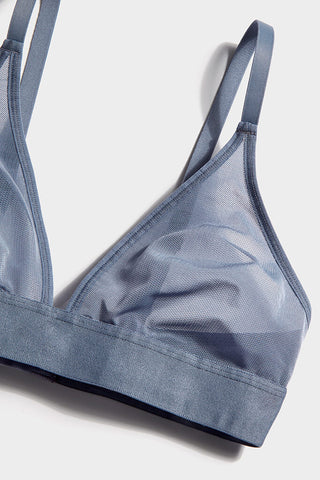 Sieve Triangle Bra in Slate | Slate Plunge Bra - Slate V-Neck Bra ...
