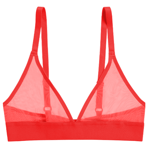 Sieve Triangle Bra in Cherry | Plunge Bras - V-Neck Bras - Red Lingerie ...